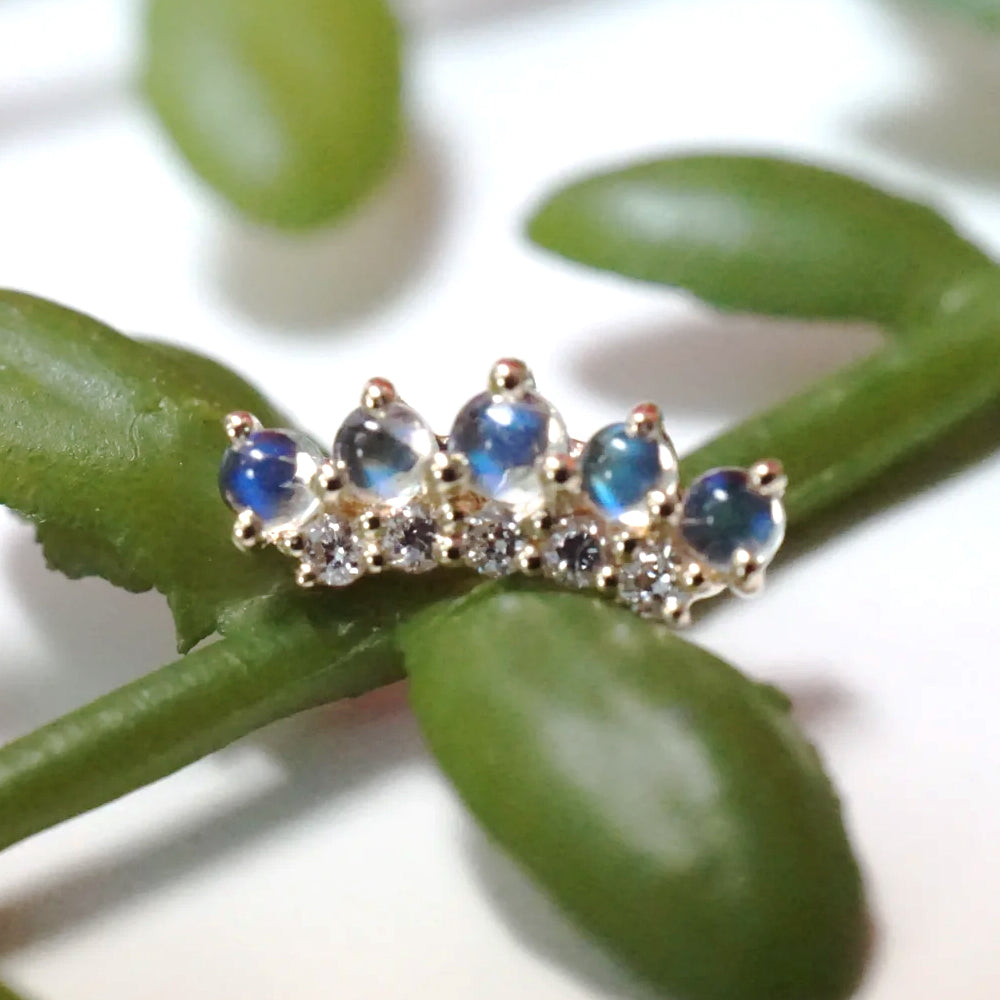 Modern Mood threadless: Double Row "Annette" End in Gold with Moonstone ...