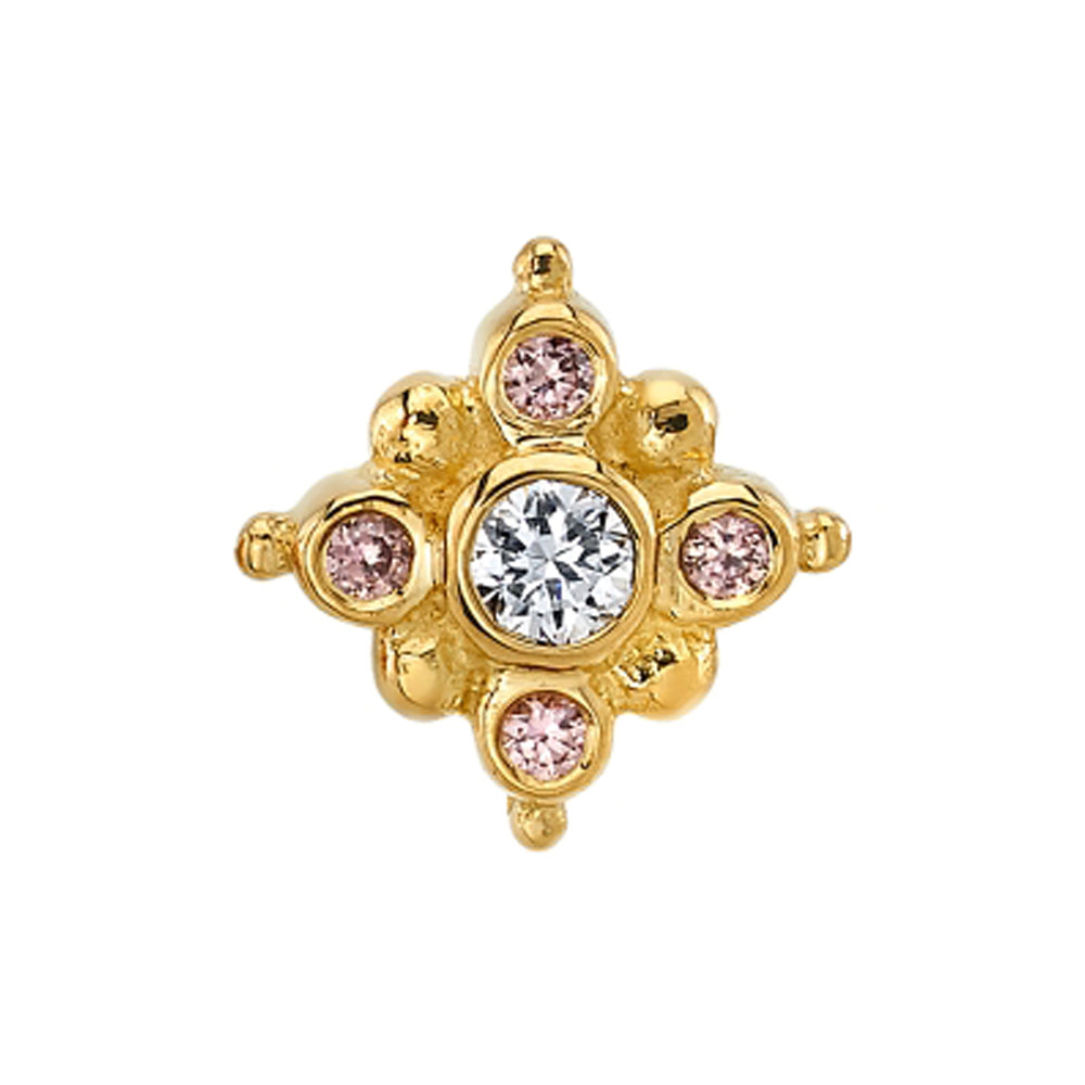 BVLA - Body Vision threadless: "Orion" Pin in Gold with White CZ ...