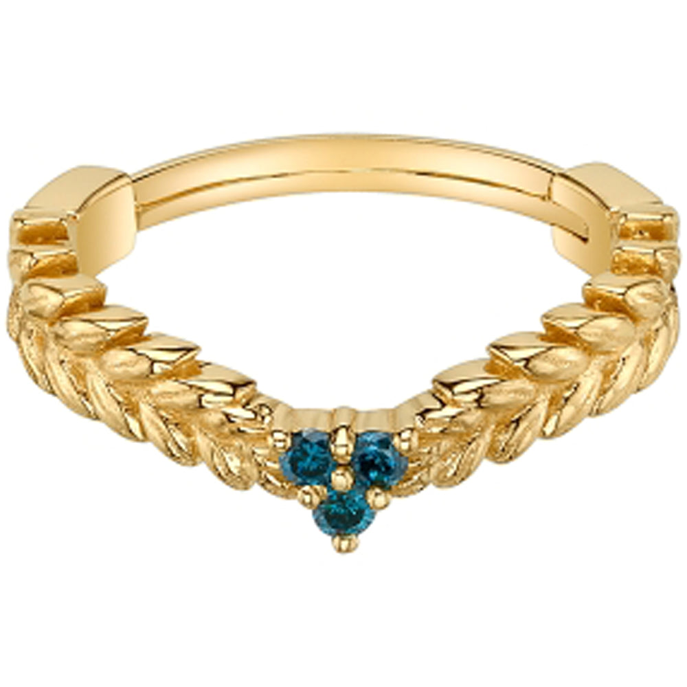 BVLA - Body Vision "Solstice" Hinge Ring in Gold with Ocean Blue ...