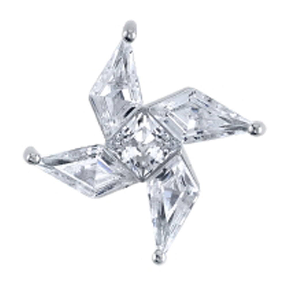 BVLA - Body Vision "Pinwheel" Threaded End in Gold with White CZ's ...