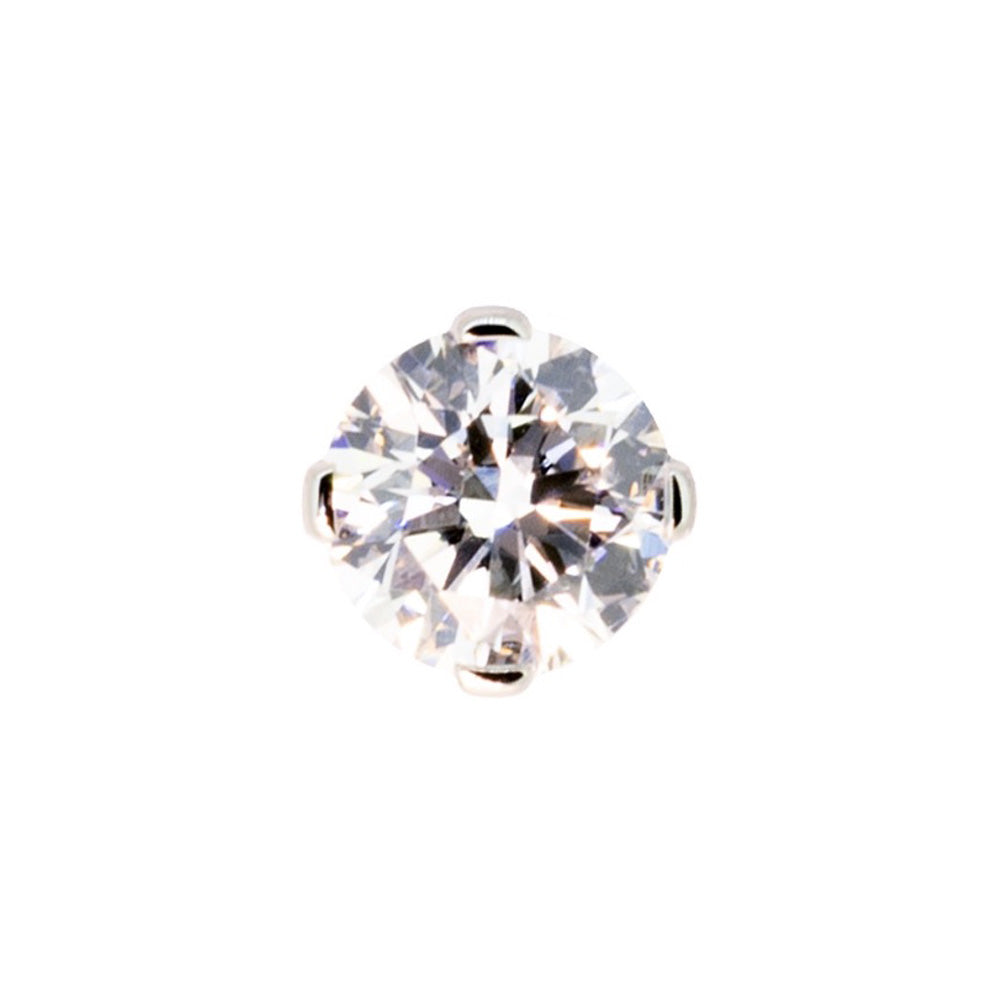 4 Prong-Set Faceted Diamond on Flatback – Starfire Body Jewelry Company