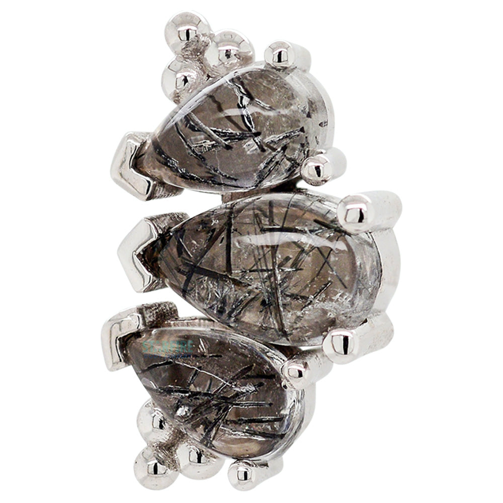 BVLA - Body Vision "Graduated 3 Gem Pear Panaraya" Threaded End in Gold ...