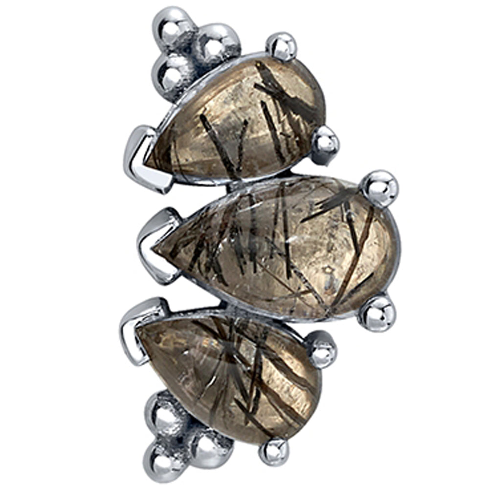 BVLA - Body Vision "Graduated 3 Gem Pear Panaraya" Threaded End in Gold ...