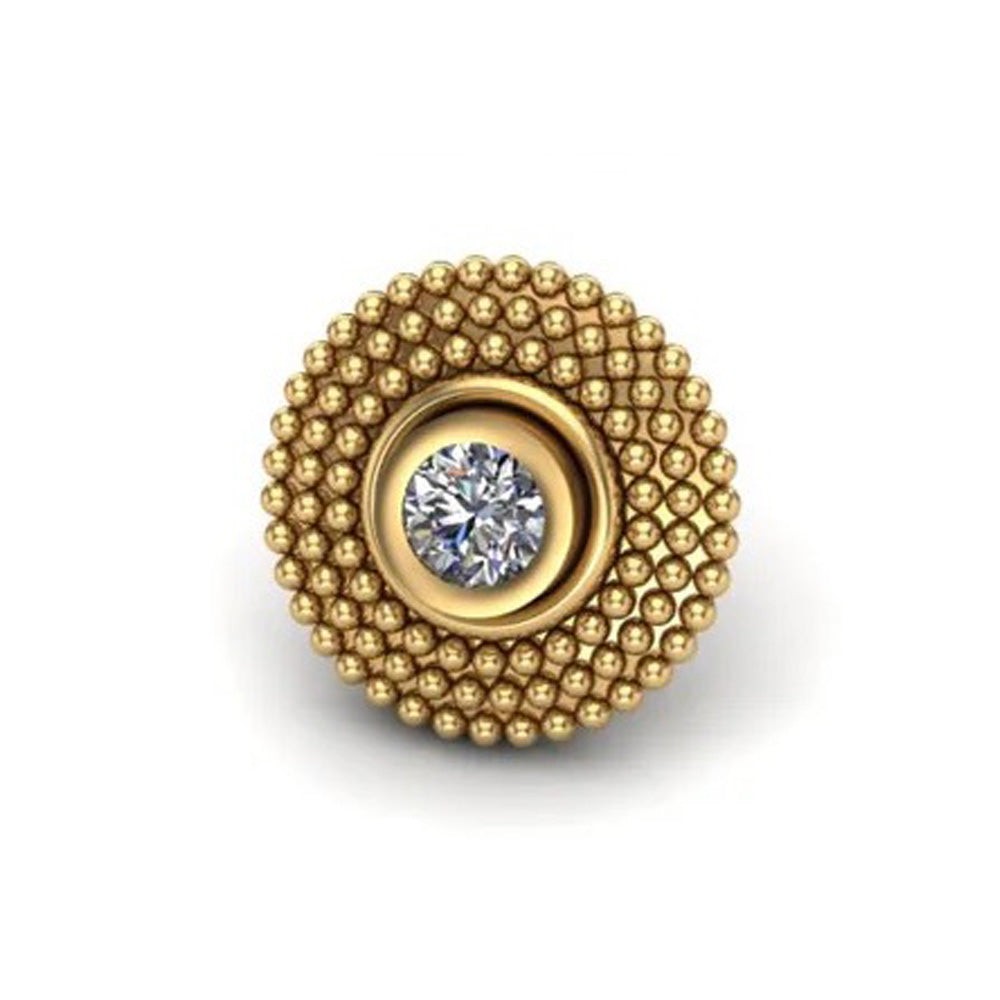 Mushroom Body Jewelry threadless: Sunset End in Gold with CZ's ...