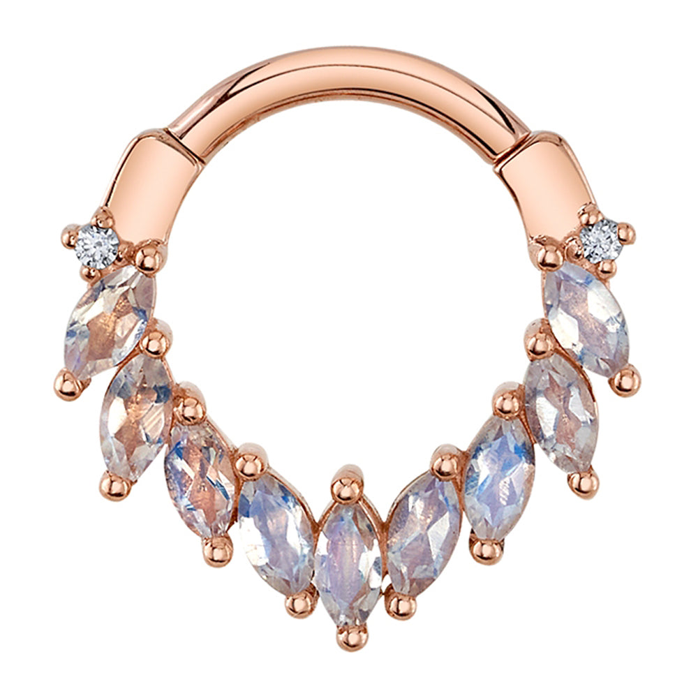 BVLA - Body Vision "Maeve" Hinge Ring in Gold with Faceted Rainbow ...