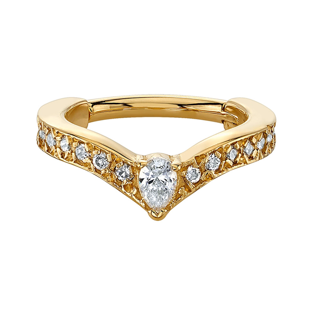 BVLA - Body Vision "Cherish Pear" Hinge Ring in Gold with DIAMONDS ...