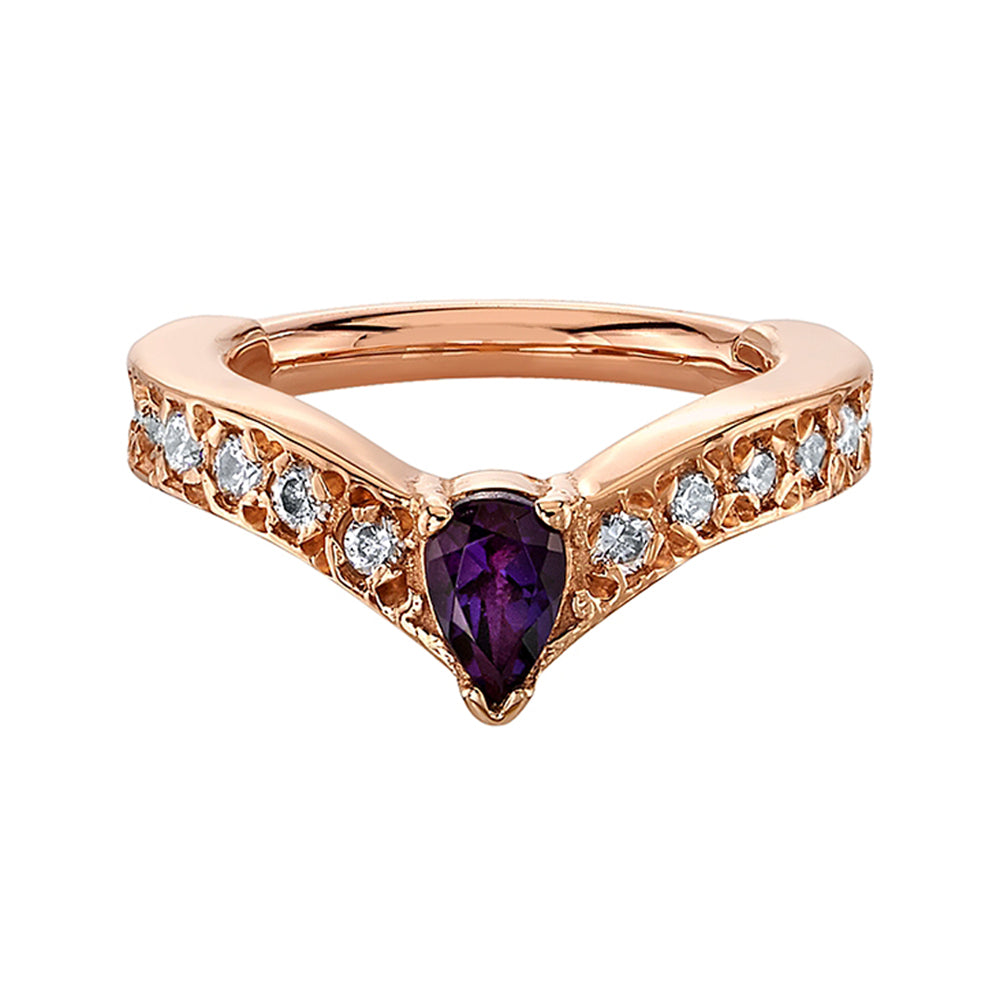 BVLA - Body Vision "Cherish Pear" Hinge Ring in Gold with Diamond ...