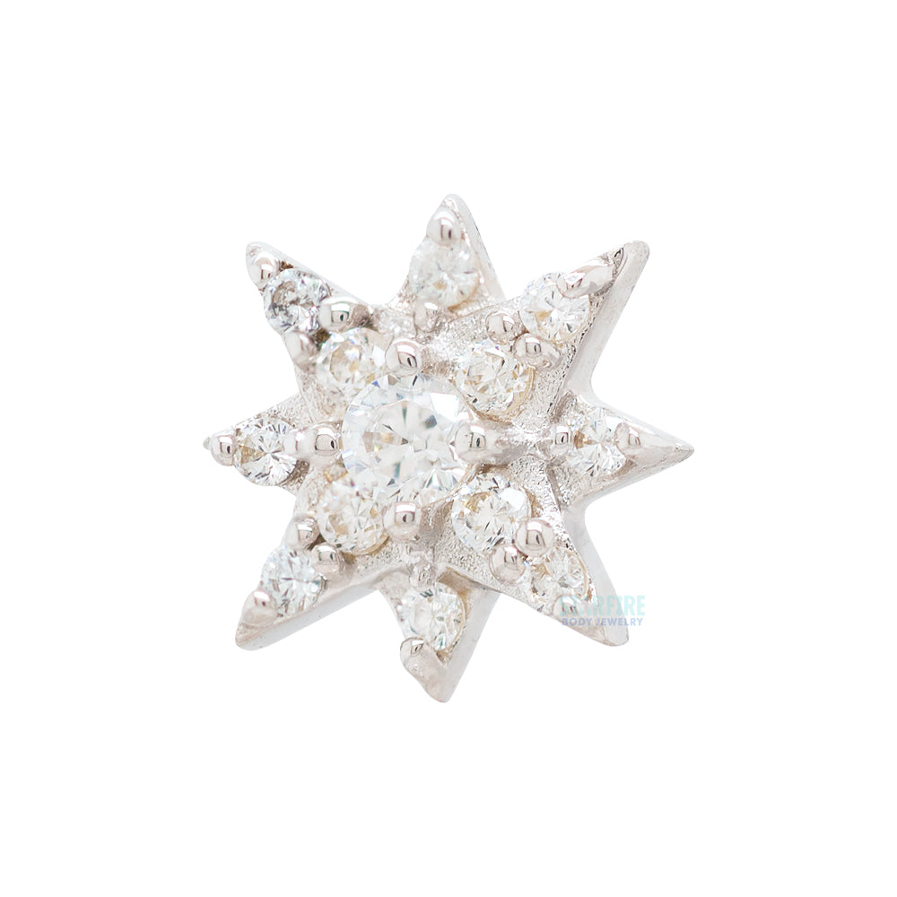 Ember Body Jewelry threadless: "Starlet" End in Gold with White CZ's ...