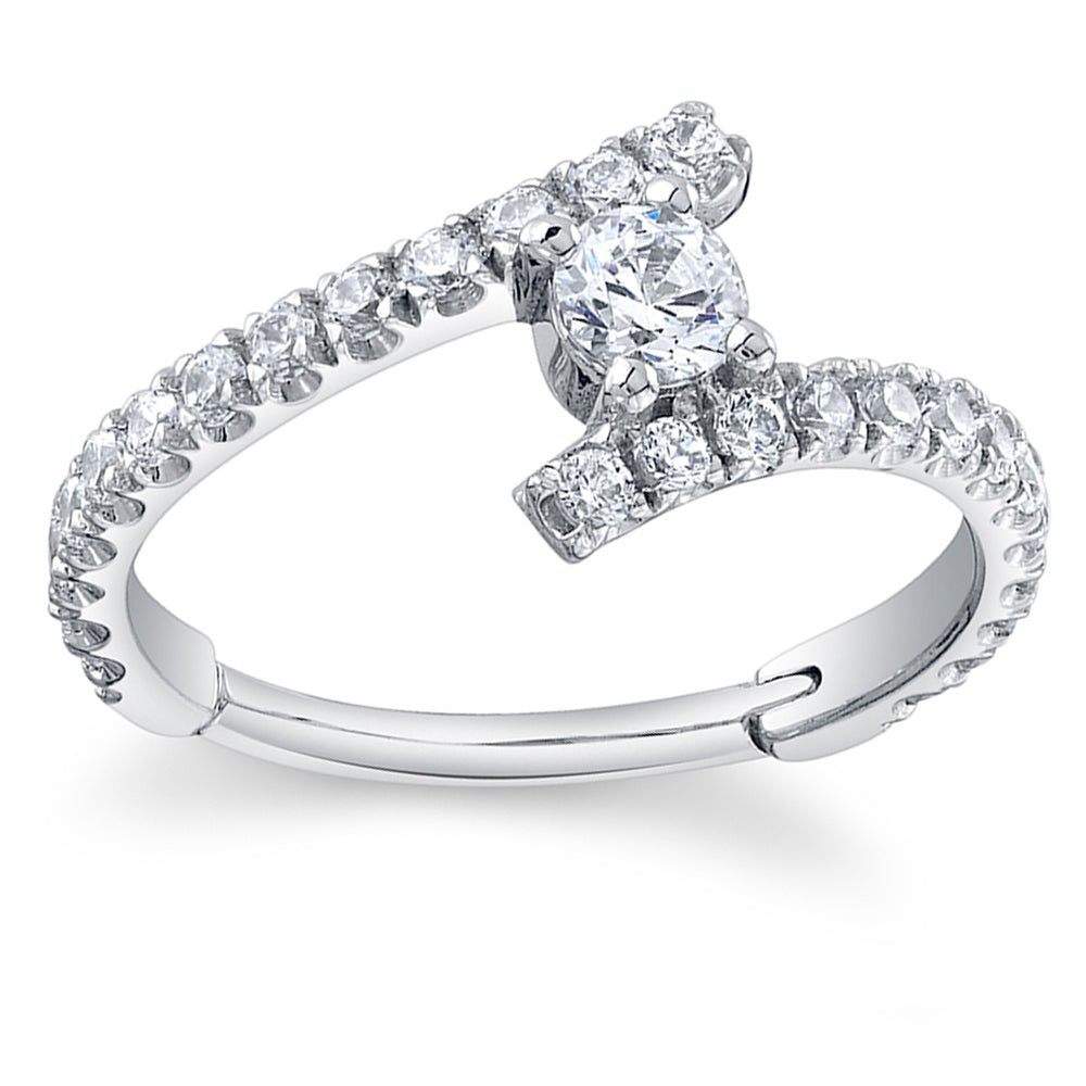 BVLA - Body Vision "Finesse Round" Hinge Ring in Gold with White CZ's ...