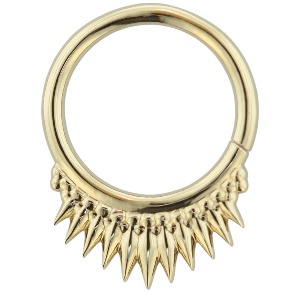 Industrial Strength "Spikes and Beads" Continuous Ring #2 in Gold ...