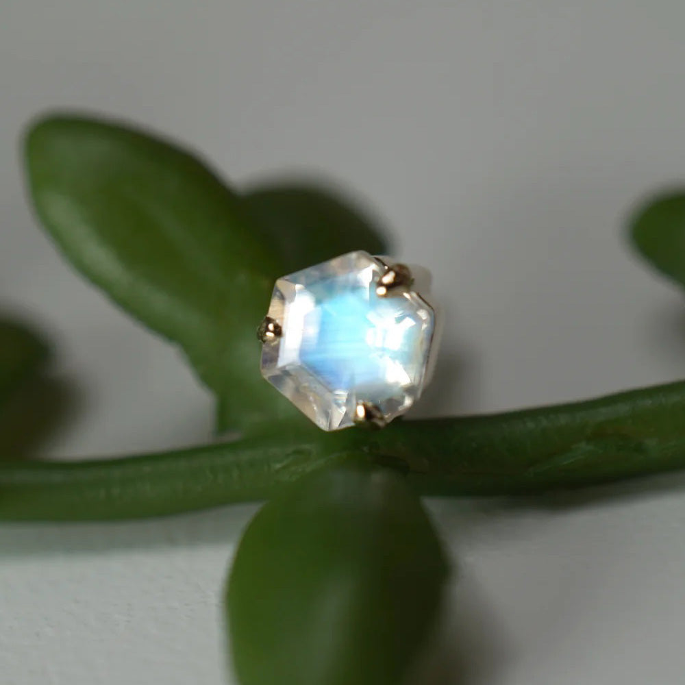 Modern Mood threadless: Claw Prong Hexagon Faceted End in Gold with ...