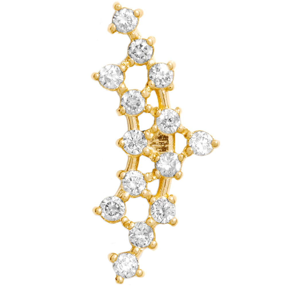 Tawapa threadless: "Andromeda" Pin in Gold with Gemstones – Starfire ...