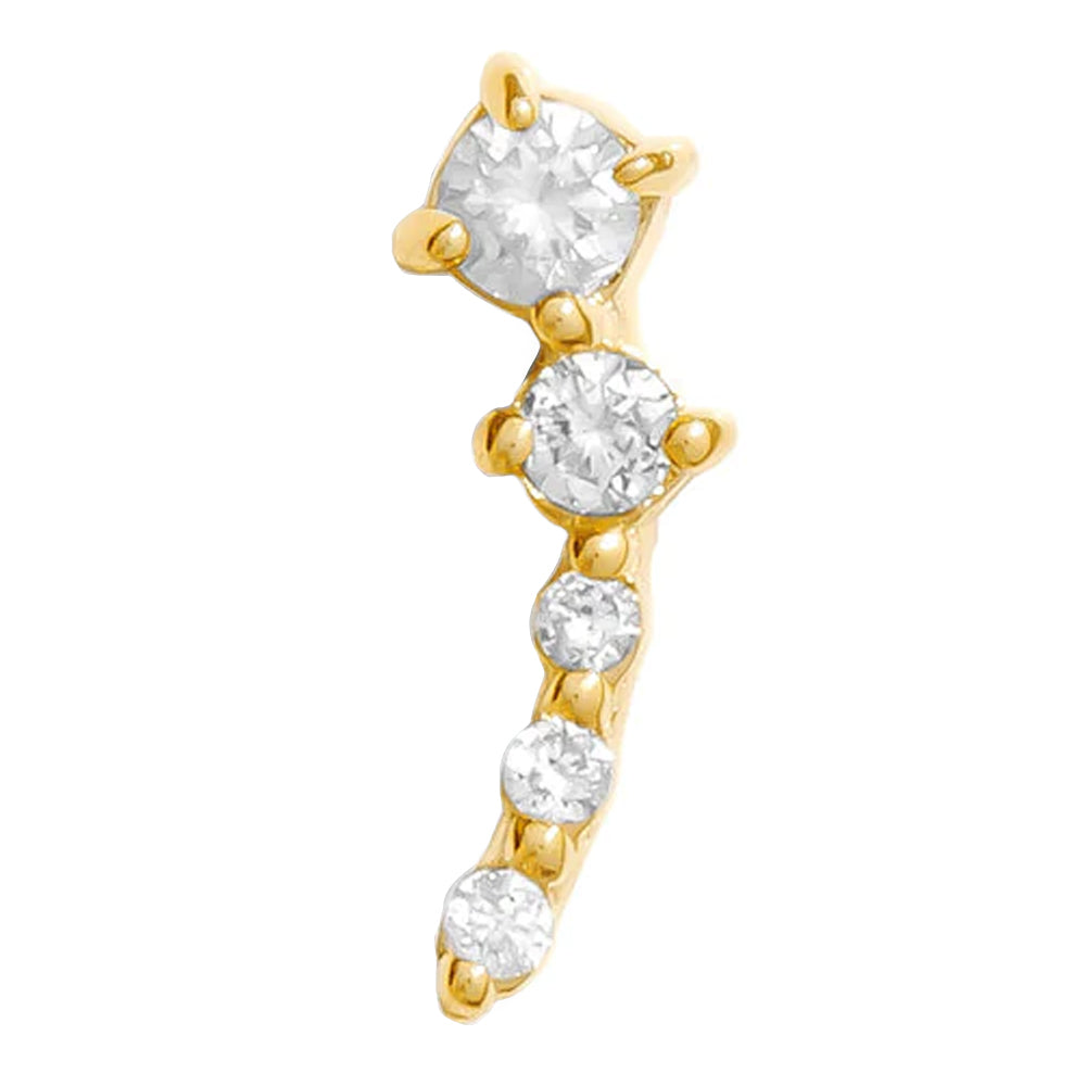 Tawapa threadless: "Haley" Pin in Gold with Gemstones – Starfire Body ...