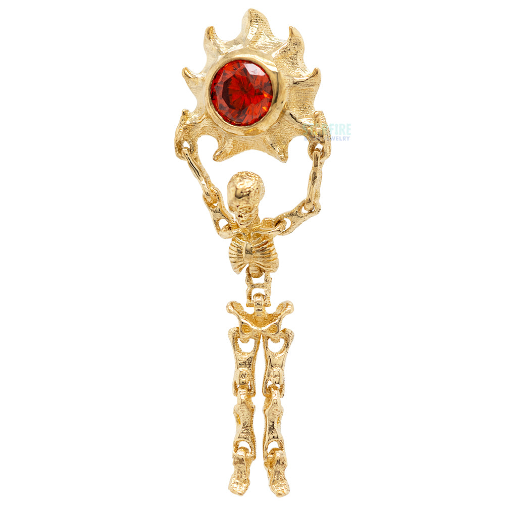 Anatometal 2.5mm "Golden Requiem" Threaded End in Yellow Gold with ...
