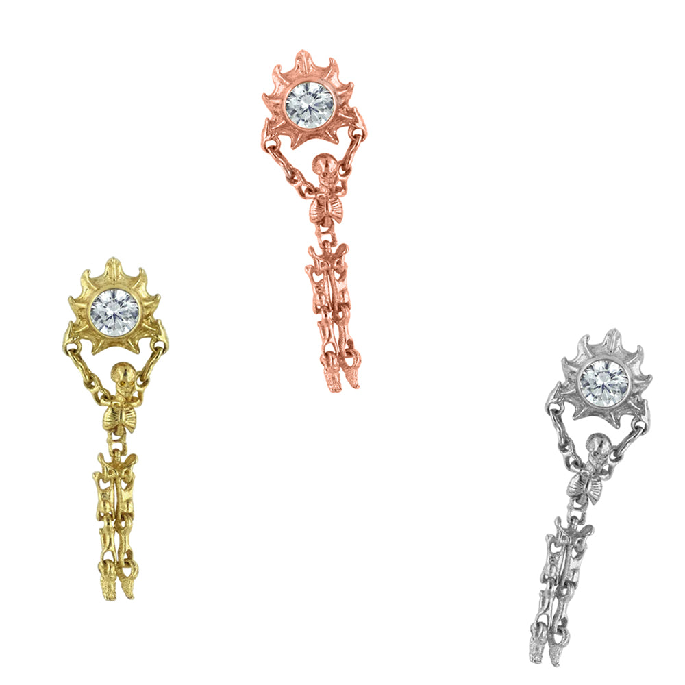 Anatometal threadless: 2.5mm "Golden Requiem" End in Gold with ...