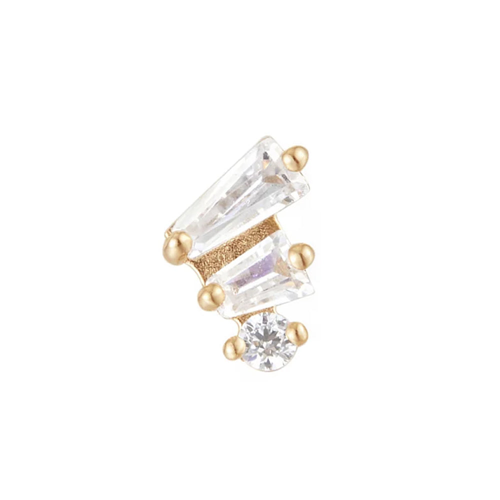 Ember Body Jewelry threadless: "Sequence" End in Gold with White CZ's ...