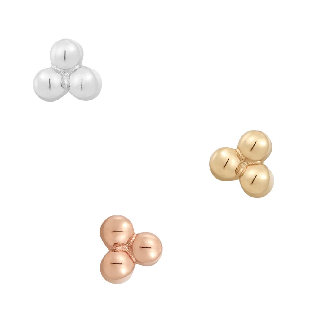 Ember Body Jewelry threadless: Mini 3 Bead End in Gold – Starfire Body ...