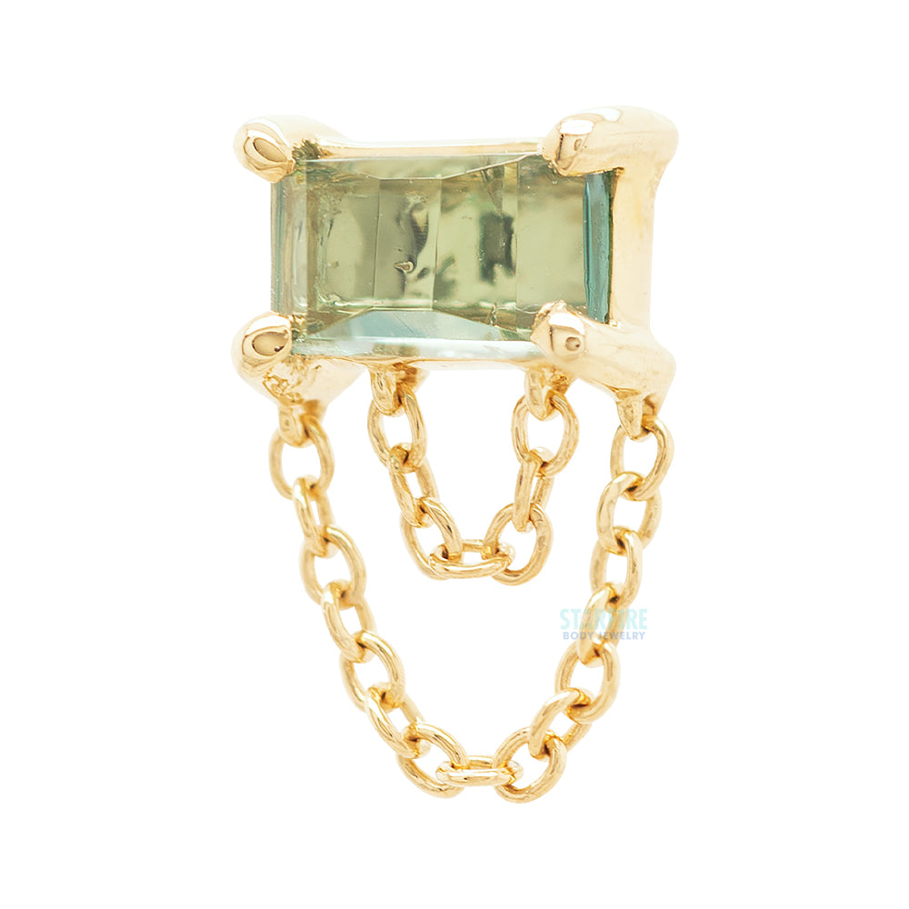 Modern Mood threadless: Tourmaline Flat Back Bar End with Chains in ...