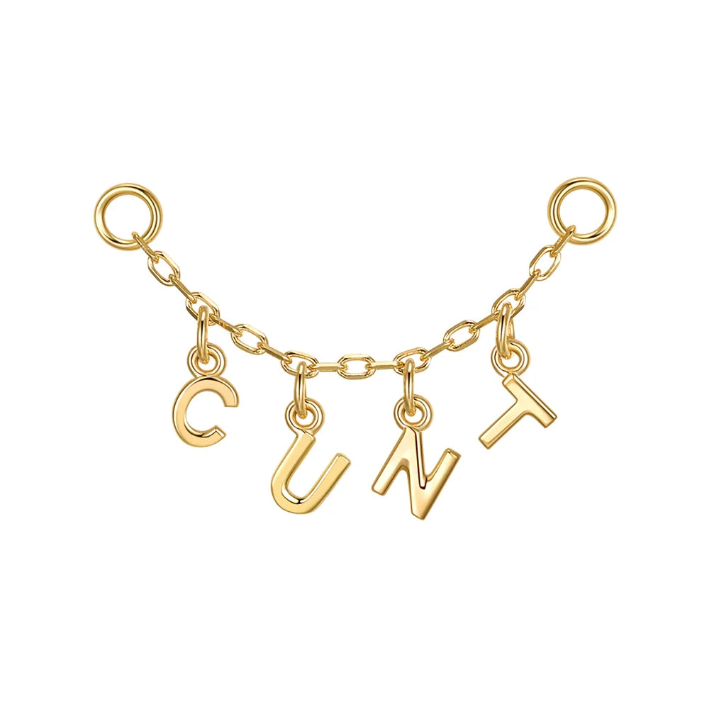 Modern Mood Letter Chain Attachment in Gold – Starfire Body Jewelry Company