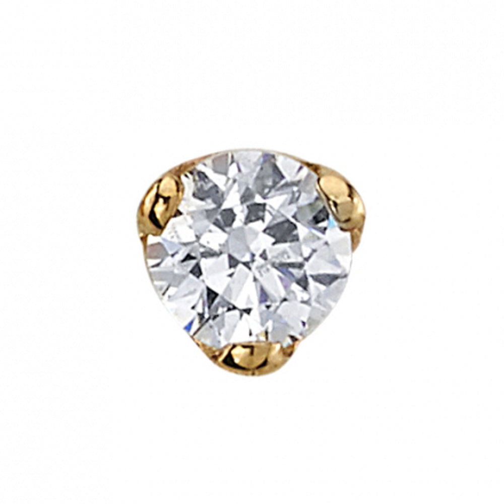 BVLA - Body Vision threadless: Three Prong Pin in Gold with DIAMOND ...