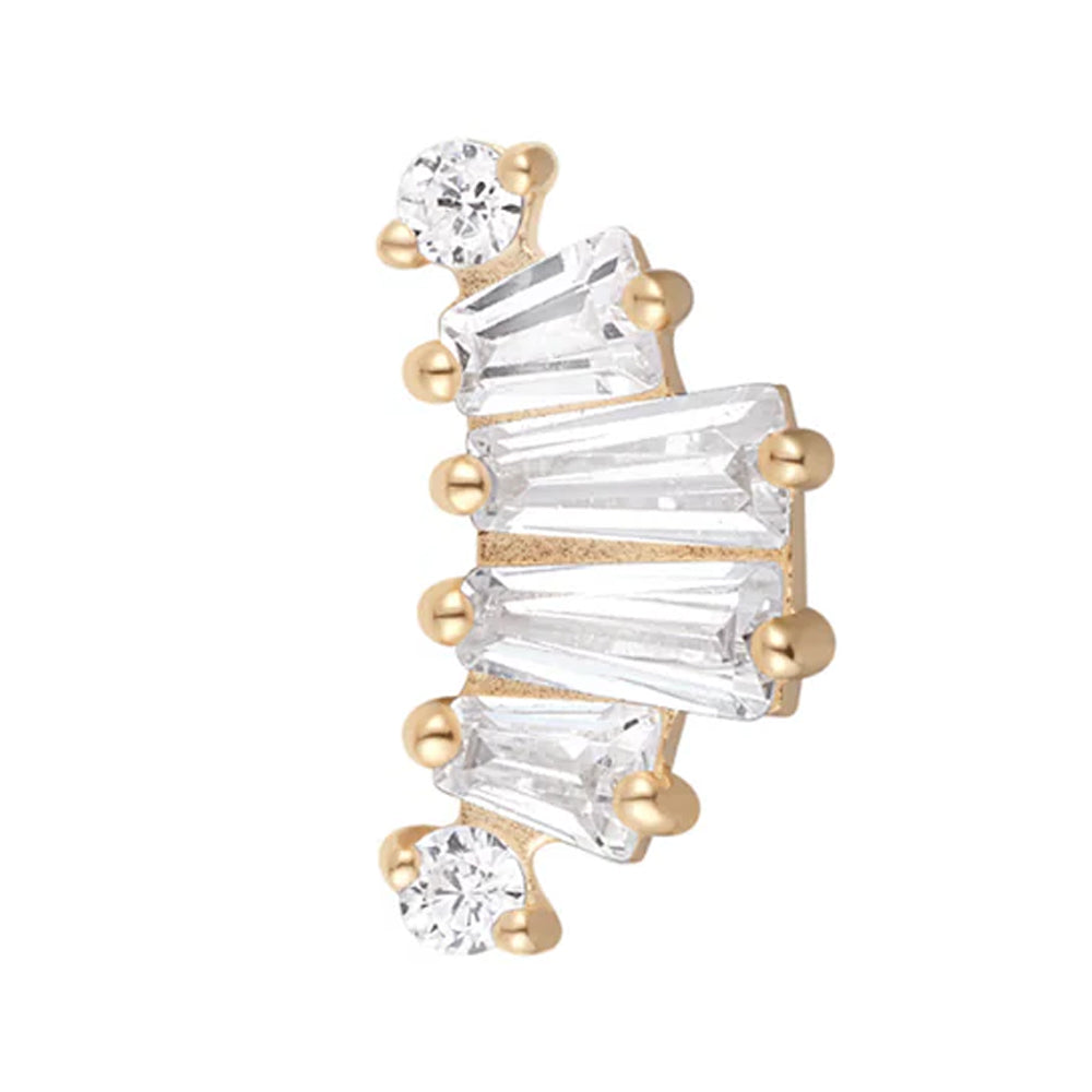 Ember Body Jewelry threadless: "Obsession" End in Gold with White CZ's ...