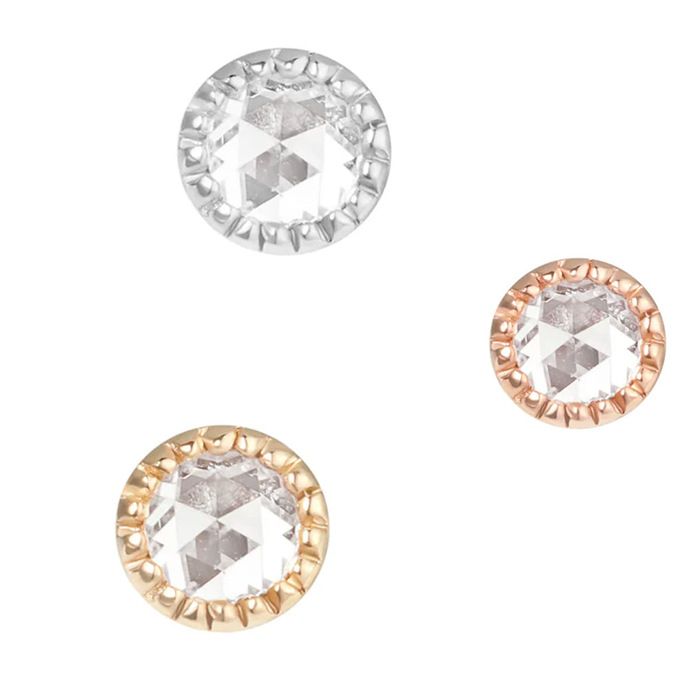 Ember Body Jewelry threadless: "Marceline" End in Gold with Rose Cut ...