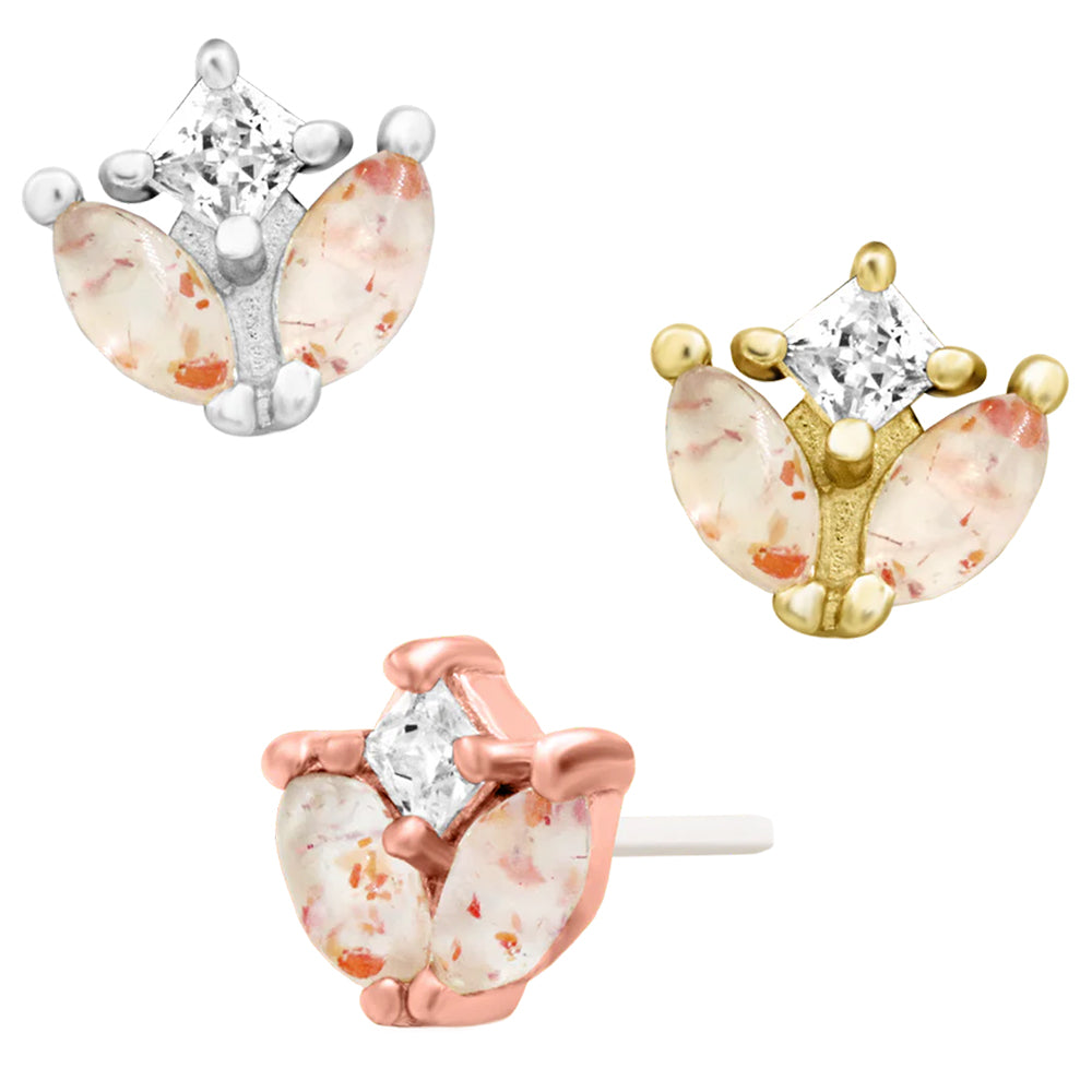 Junipurr Jewelry threadless: "Vi" End in Gold with Sunstone & CZ ...