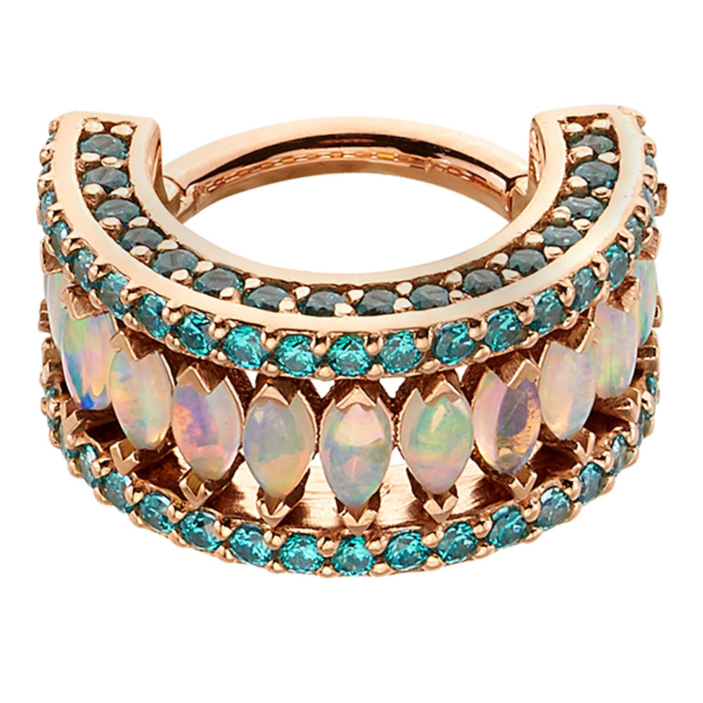 BVLA - Body Vision "Lilly" Hinge Ring in Gold with Mint CZ & Genuine ...