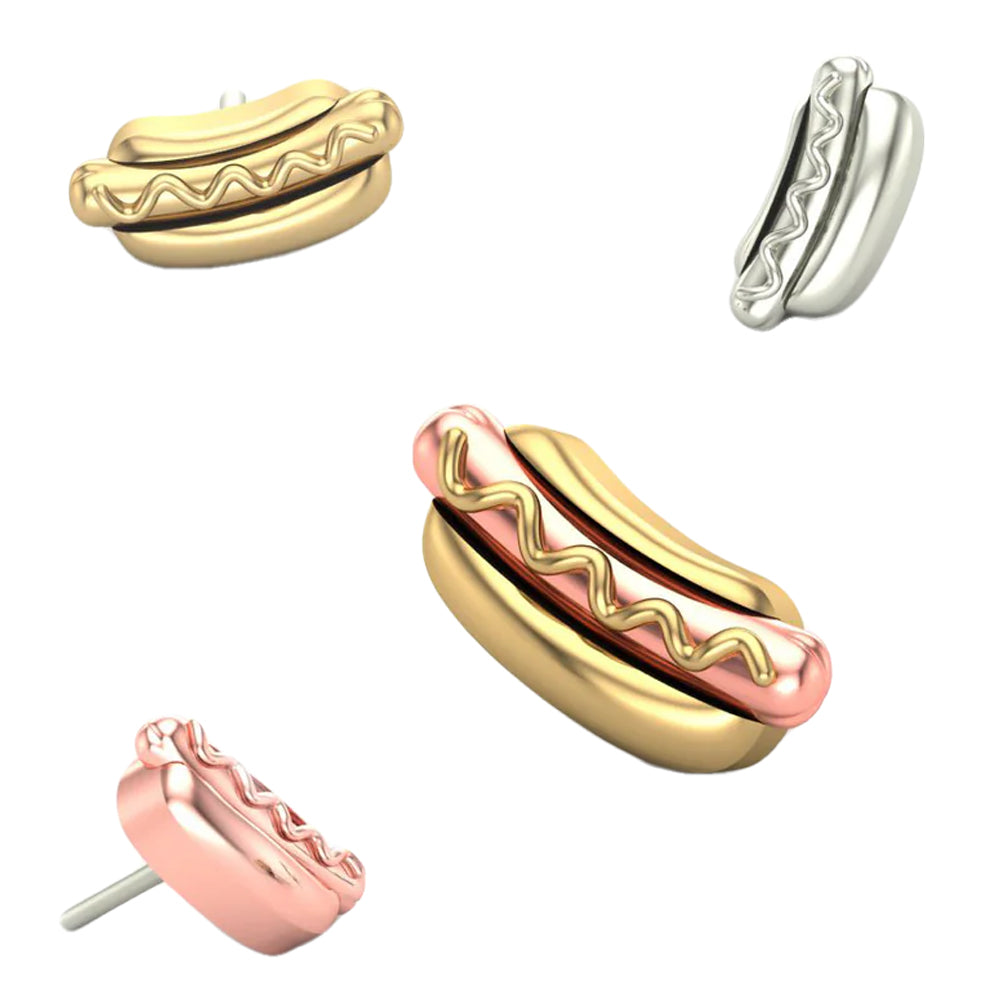 Mushroom Body Jewelry threadless: Hotdog End in Gold – Starfire Body ...