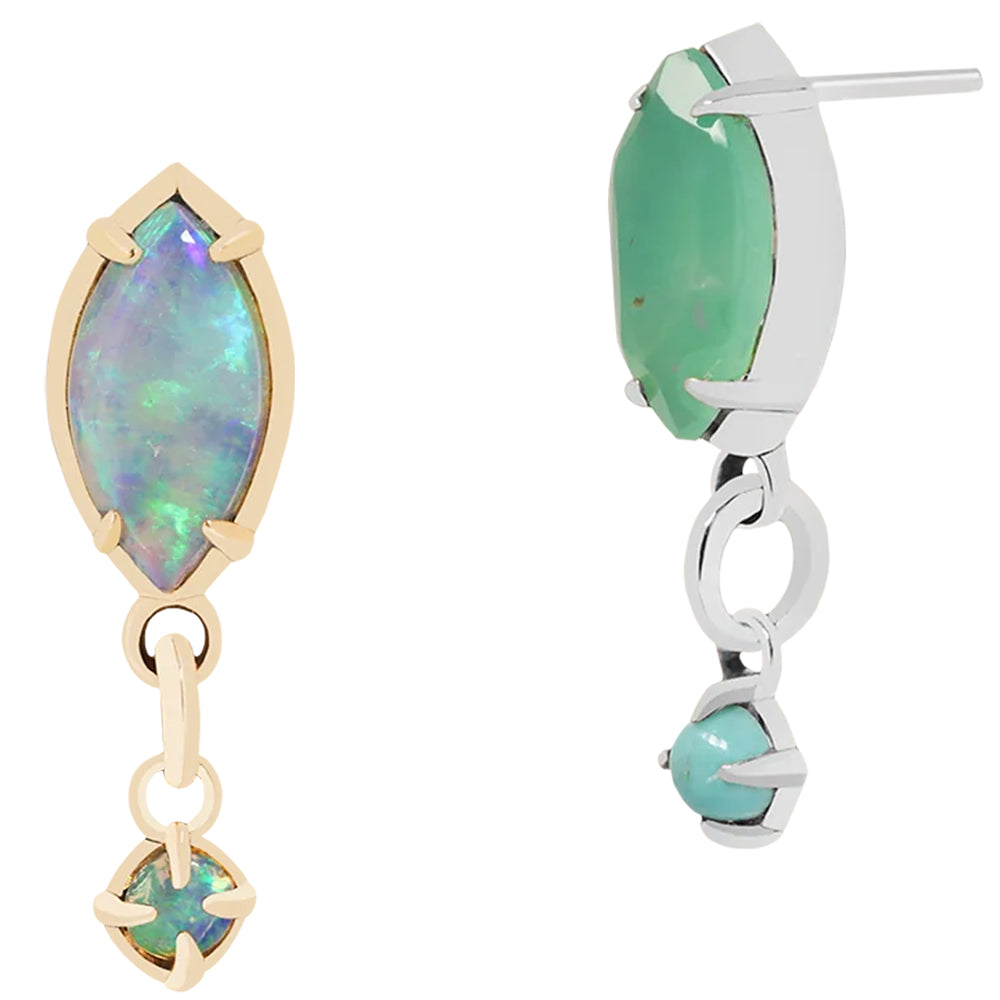 Maya Jewelry threadless: "Dew Drop" End in Gold with Genuine Gemstone ...