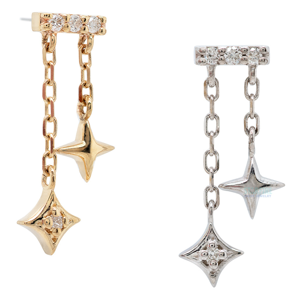 Modern Mood threadless: "Cosmo" End with Chains in Gold with Diamonds ...
