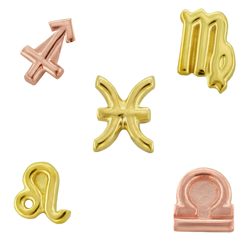 Industrial Strength Zodiac Sign Threaded End in Gold – Starfire Body ...