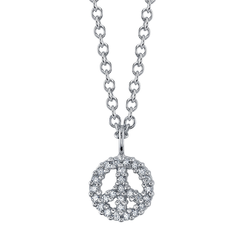 BVLA - Body Vision Micro Pave Peace Sign Necklace in Gold with DIAMONDS ...