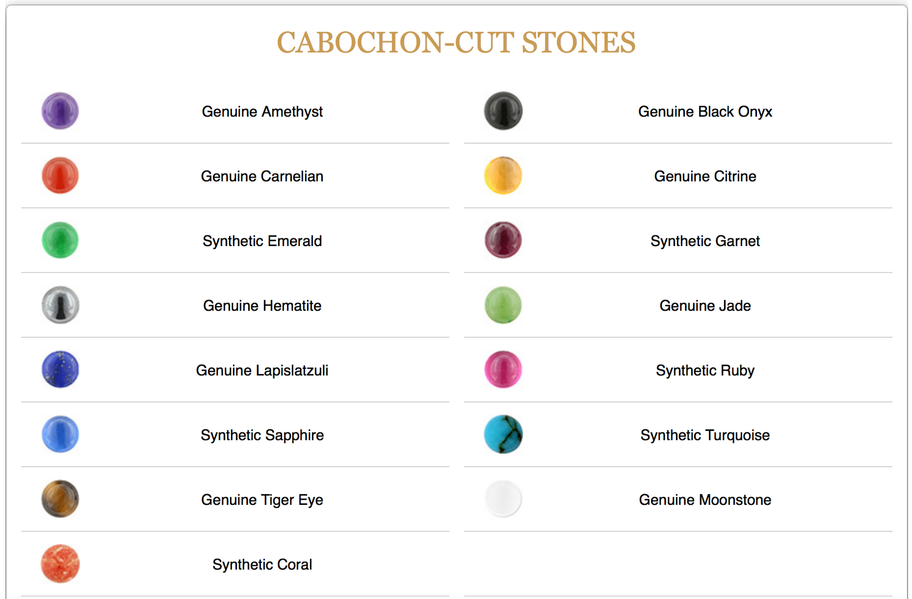 Anatometal threadless: "Ziana" Prong-Set Natural Stone Cabochon End in ...