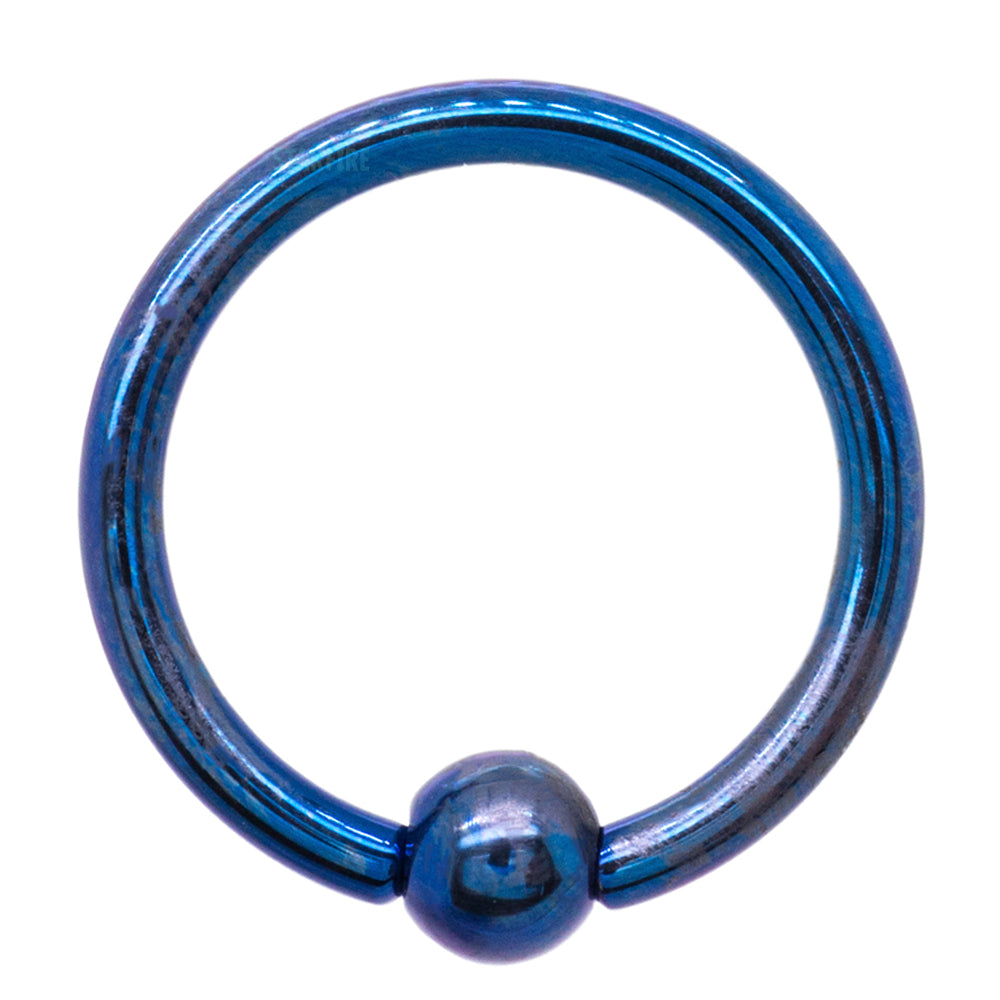 Titanium Captive Bead Ring (CBR) - DB – Dark Blue – Starfire Body ...