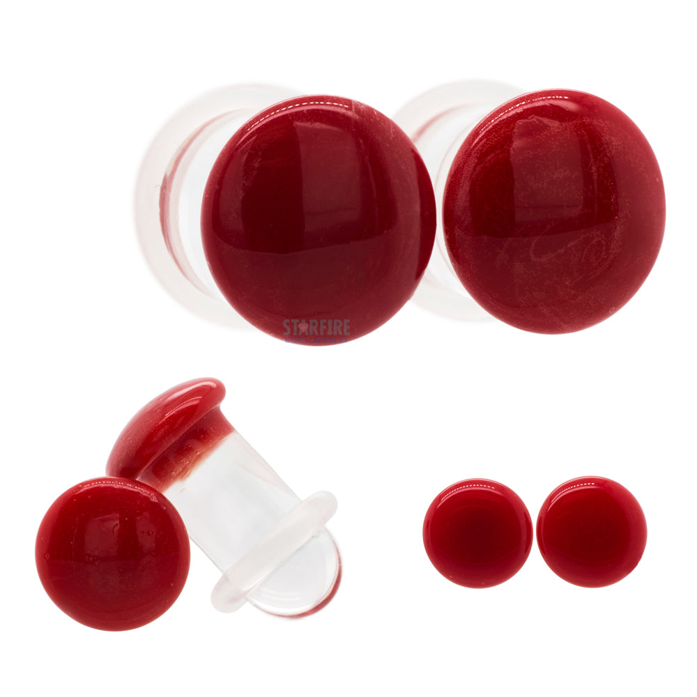 Gorilla Glass Glass Color Front Plugs - Red – Starfire Body Jewelry Company