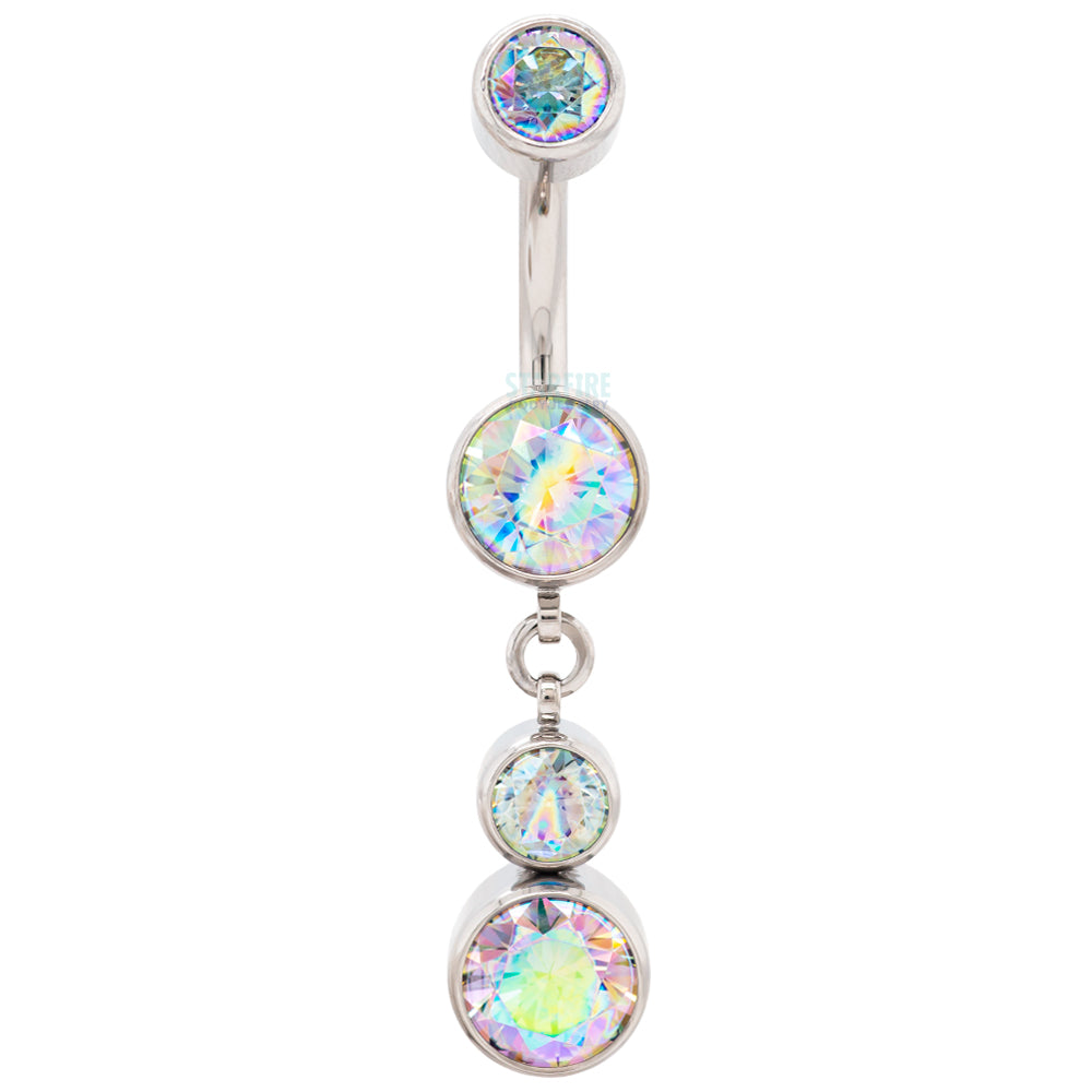 Industrial Strength - I.S. Bezel-Set Faceted Gem Navel Curve with ...