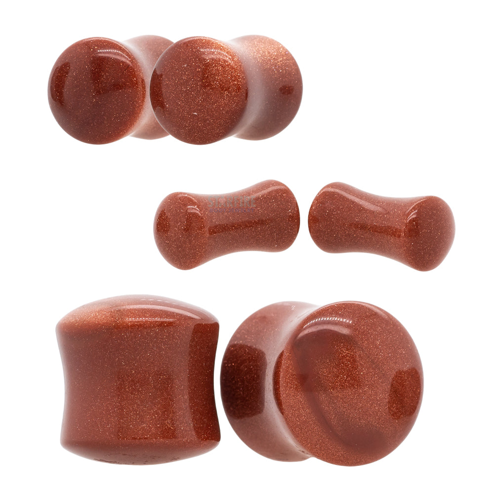 Oracle Body Jewelry Stone Plugs - Cinnamon Goldstone – Starfire Body ...
