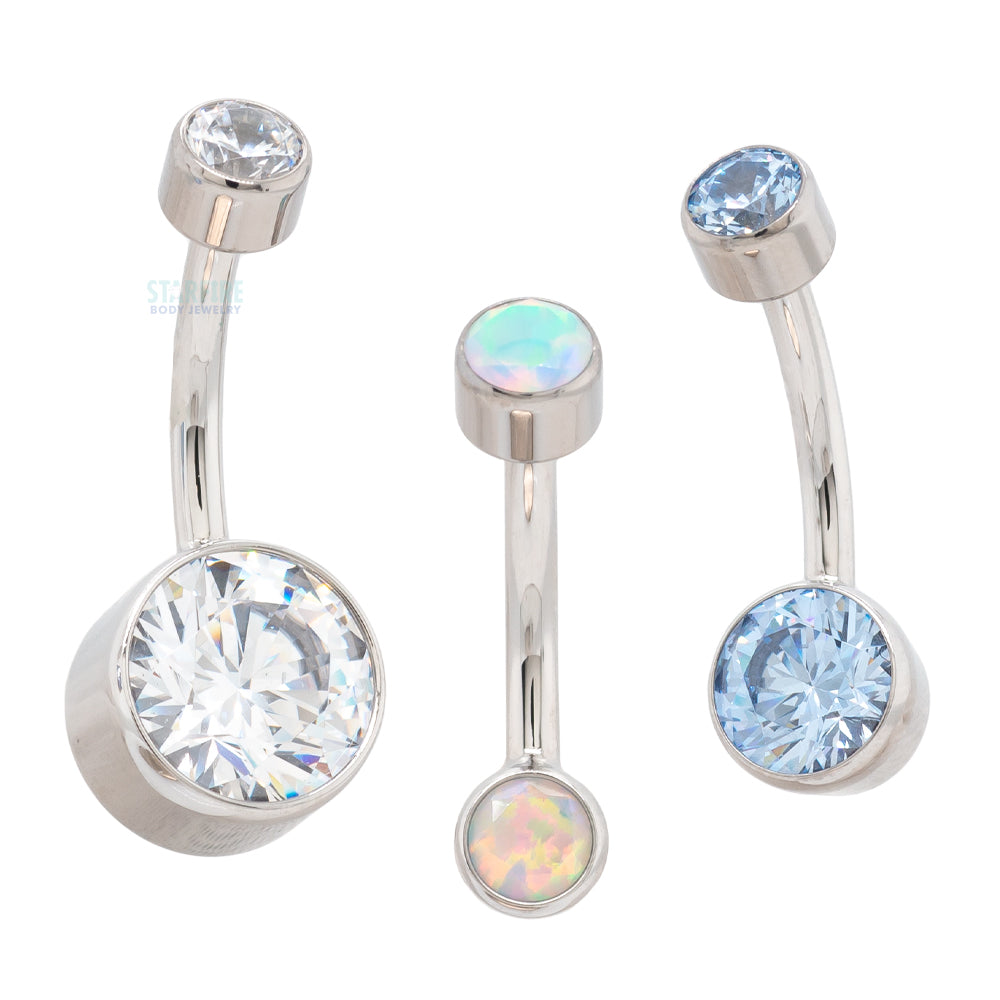 Anatometal Bezel-set Brilliant-Cut Navel Curve – Starfire Body Jewelry ...