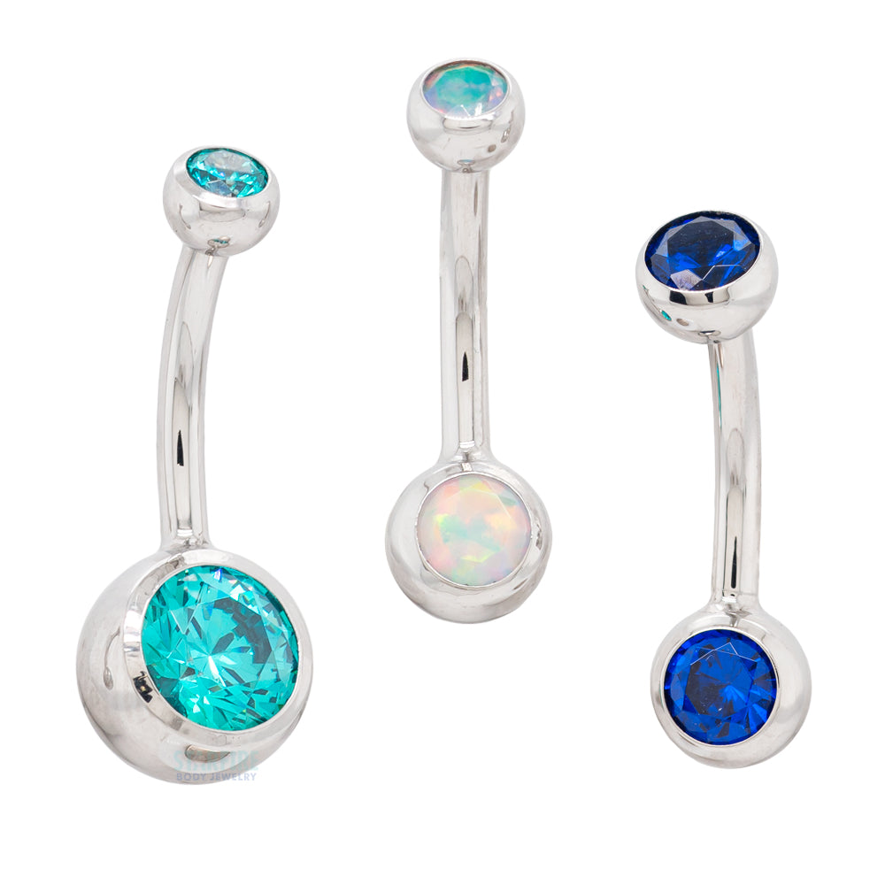 Anatometal Ball-Set Brilliant-Cut Navel Curve – Starfire Body Jewelry ...