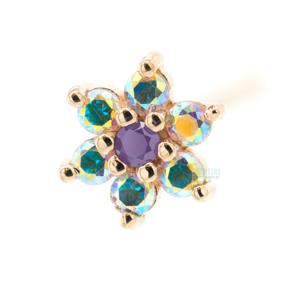 BVLA - Body Vision Flower #2 Nostril Screw in Gold with Mercury Mist ...