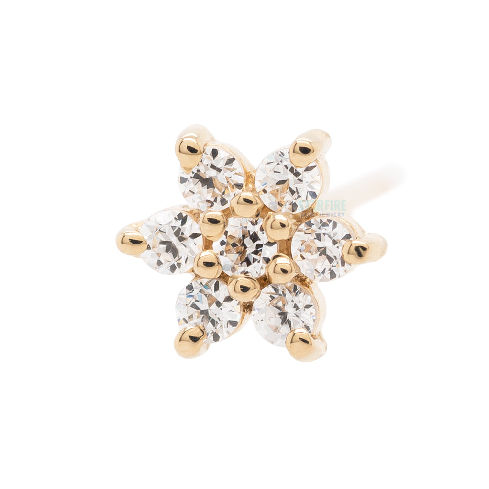 BVLA - Body Vision Flower #2 Nostril Screw in Gold with White CZ's ...
