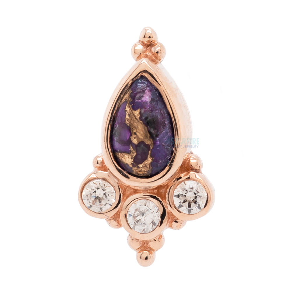 BVLA - Body Vision "Sarai Pear" Threaded End in Gold with Copper Purple ...