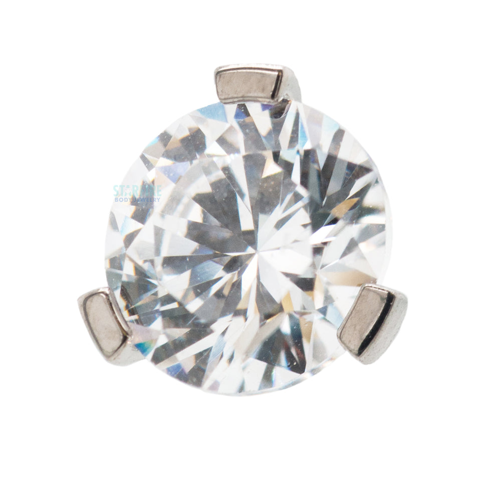 Industrial Strength 6mm 3 Prong-Set Faceted Gem Separate Threaded End ...