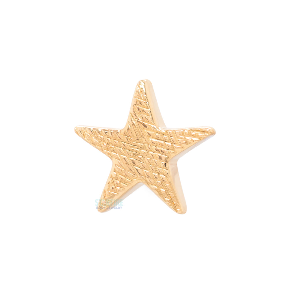 BVLA - Body Vision threadless: Flat Star FLORENTINE FINISH Pin in Gold ...