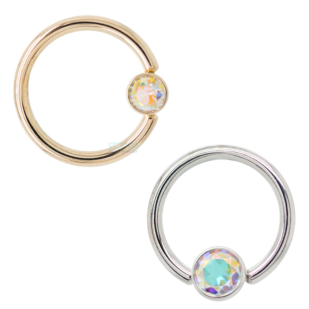 BVLA - Body Vision Gold Captive Bead Ring with Mercury Mist Topaz Opal ...