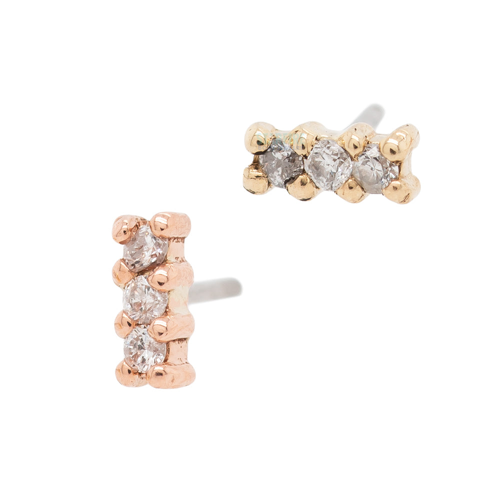 Tawapa threadless: Micro Rail Pin in Gold with Gemstones – Starfire ...