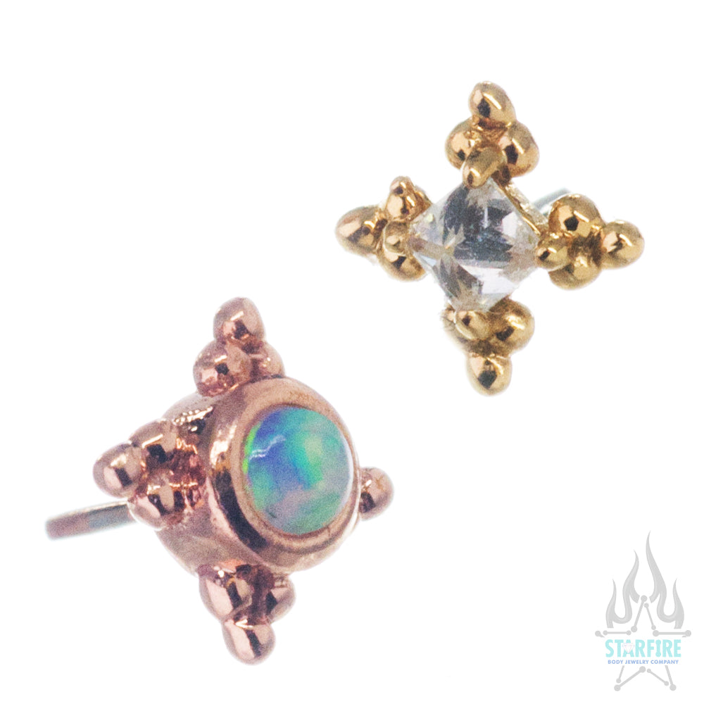 Tawapa threadless: Moonlight Pin in Gold with Gemstone – Starfire Body ...