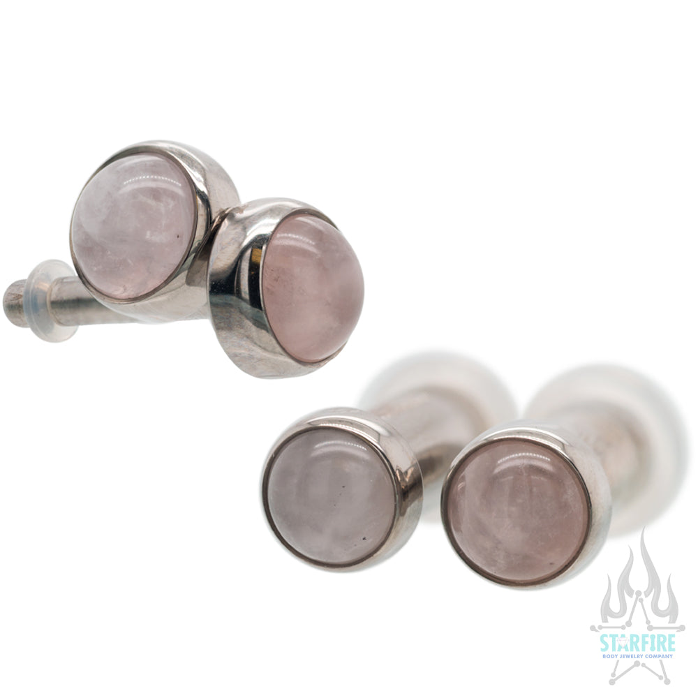 Industrial Strength Titanium Natural Stone Cabochon Gem Plugs - Rose ...