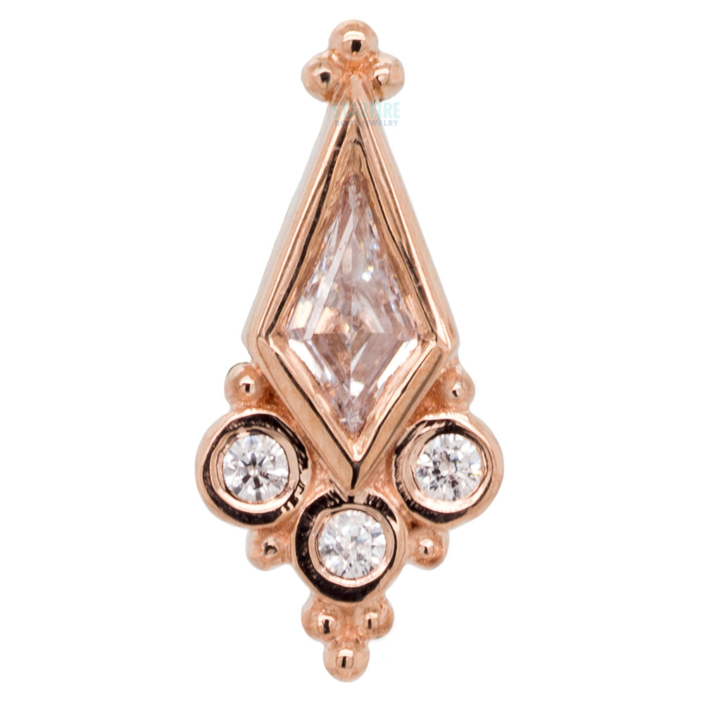 BVLA - Body Vision "Temptress" Threaded End in Gold with White CZ's ...